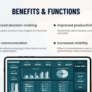 Visualize Your Data With Our Excel Dashboard Template - Etsy