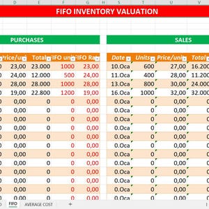 Inventory Management Excel Template – LIFO, FIFO & Average Cost Calculator - Etsy