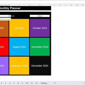 2025 Monthly Planner Excel Template Colorful & Interactive Design ...