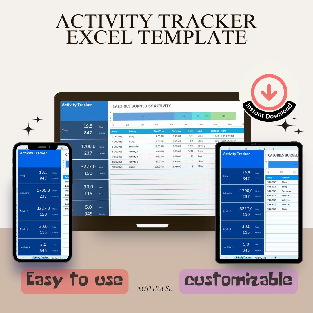 Activity Tracker Excel Template – Stay Organized and Track Your Daily ...