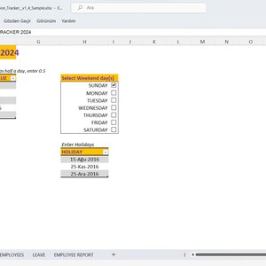 Comprehensive Leave & Vacation Tracker Excel Template - Etsy