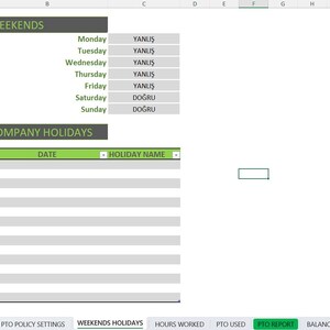 PTO Calculator Hourly Excel Template: Employee Leave Tracker (digital ...
