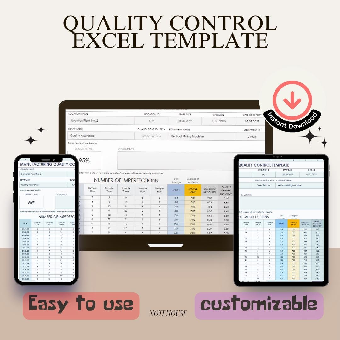 Comprehensive Quality Control Excel Template – Perfect for Any Industry ...