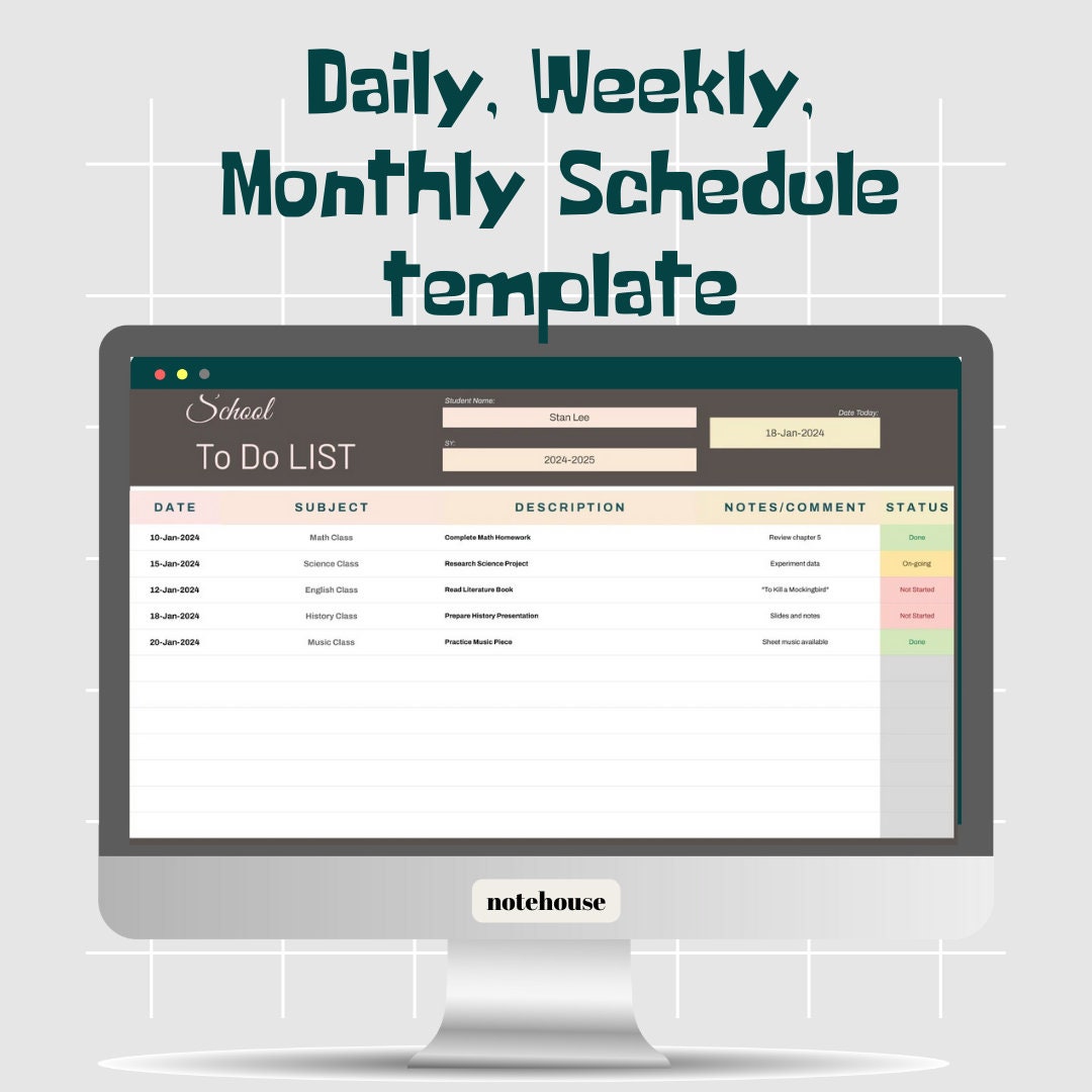 Ultimate School To-do List Template Editable Planner for Students ...