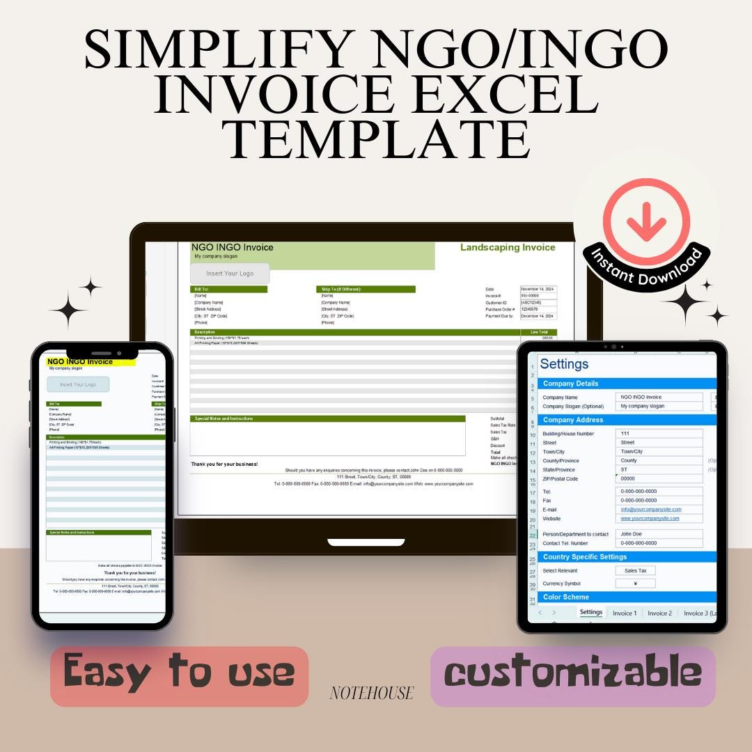 Simplify NGO/INGO Invoice Template Excel: Simplify Billing, Track ...