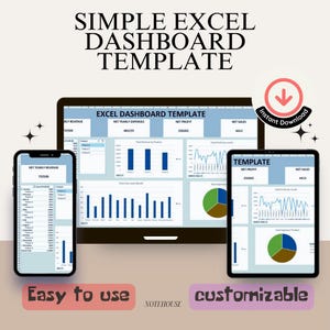 Simplify Data Analysis With Our Simple Excel Dashboard Template - Etsy