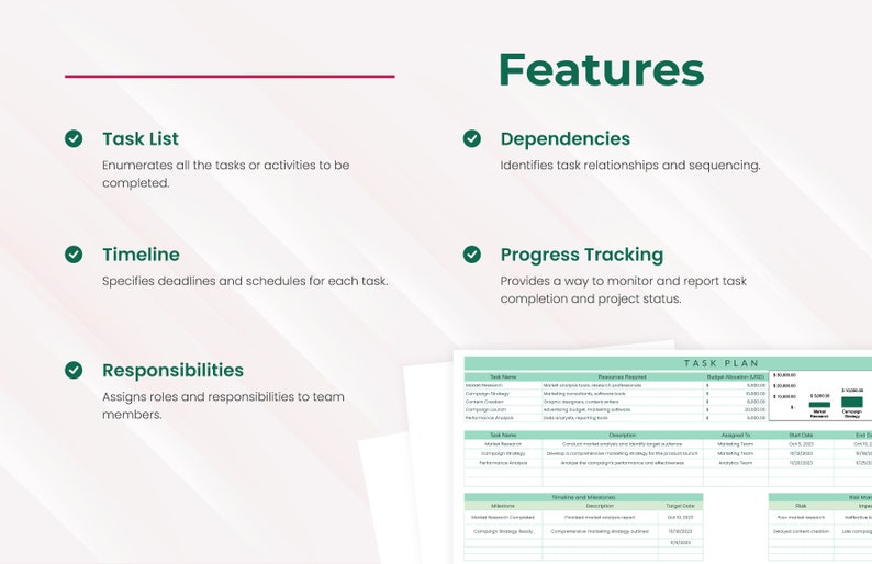 Efficiently Organize Your Tasks With Our Excel Task Plan Template - Etsy