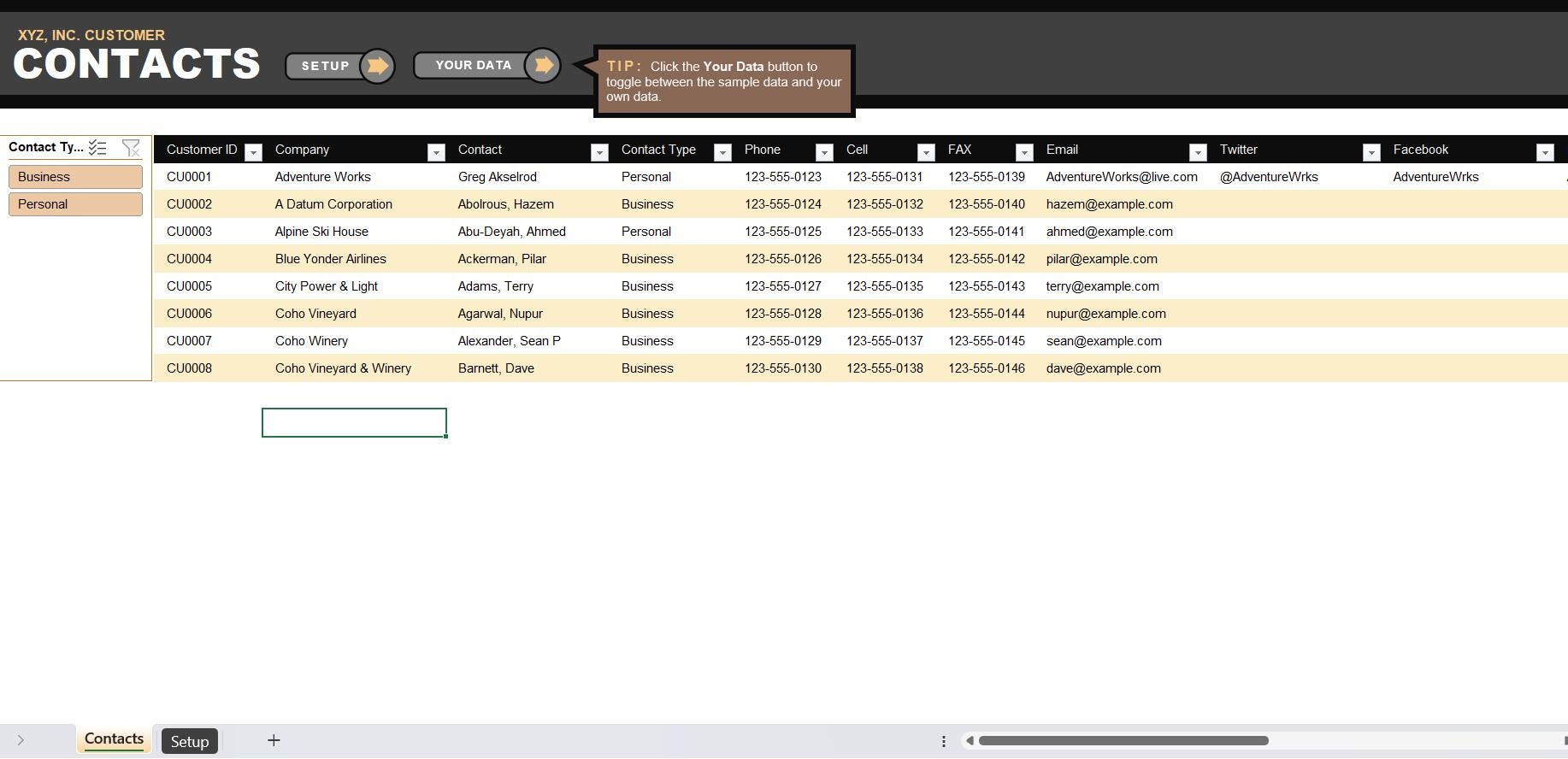 Customer Detailed List Excel Template | CRM & Contact Management - Etsy