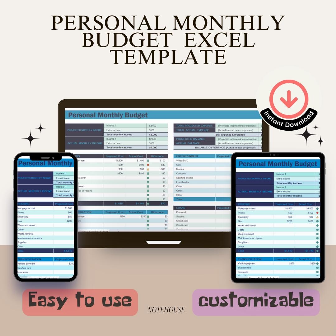 Personal Monthly Budget Excel Template – Take Control of Your Finances ...