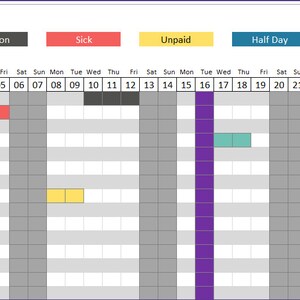 Comprehensive Leave & Vacation Tracker Excel Template - Etsy