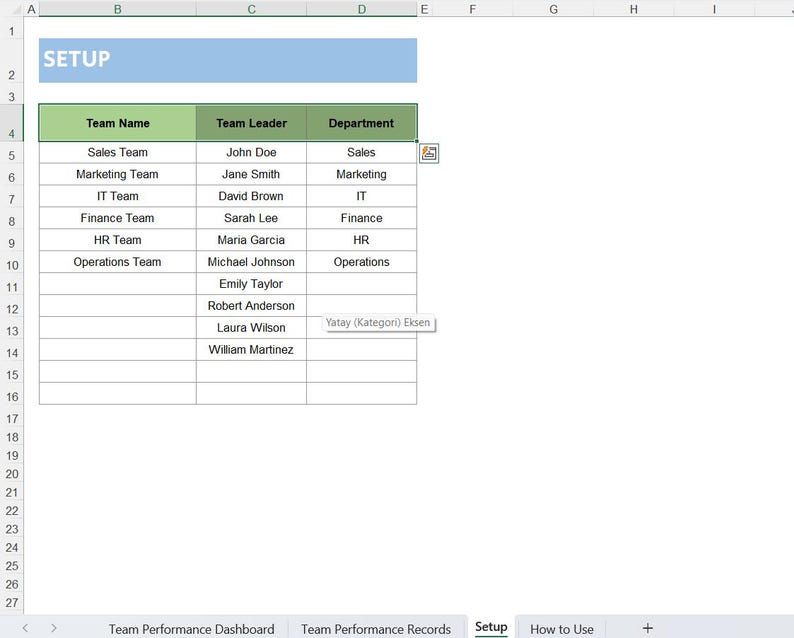 Excel HR Team Performance Dashboard Template - Etsy