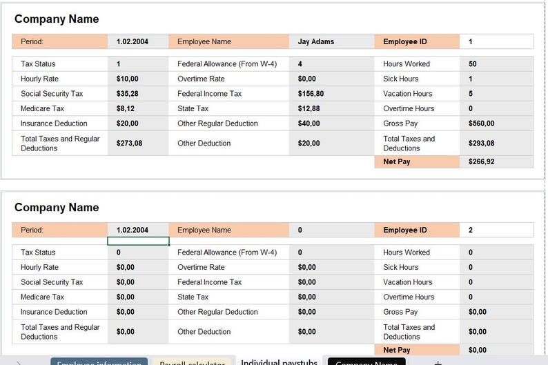 Payroll Calculator Excel Template – Streamline Employee Pay Management ...