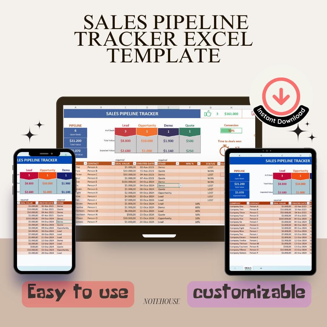 Sales Pipeline Tracker Excel Template – Manage and Boost Your Sales ...