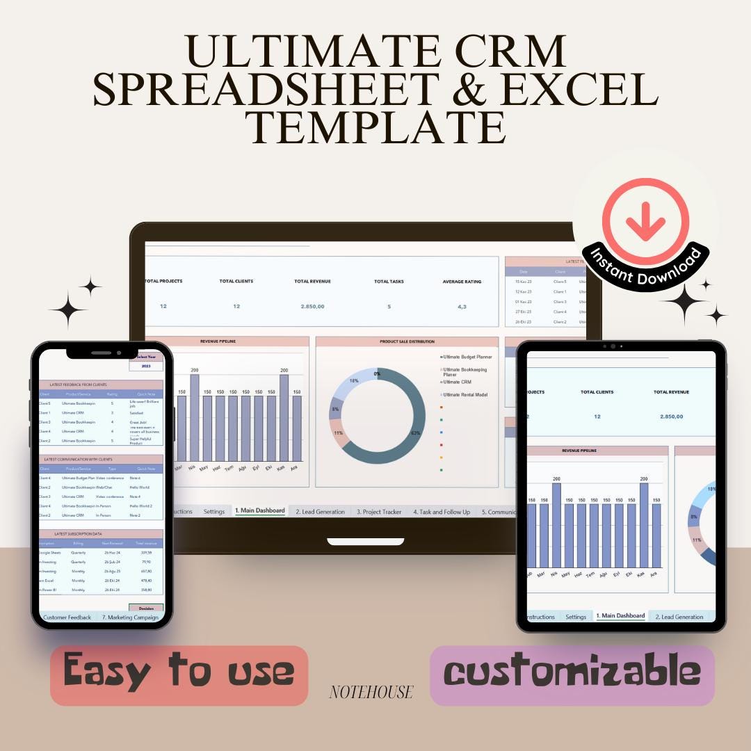 Ultimate CRM Excel Dashboard – the Complete Customer Management ...