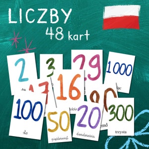 LICZBY KARTY POLSKI 48 Kart Do Nauki Liczb Po Polsku Homeschooling ...