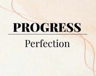 Progress Over Perfection Poster - Etsy