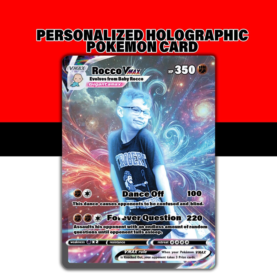 Personalized Holographic Pokemon Card - Etsy