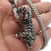 Fierce Tiger Stainless Steel Pendant Necklace for Men | Pouncing Tiger ...