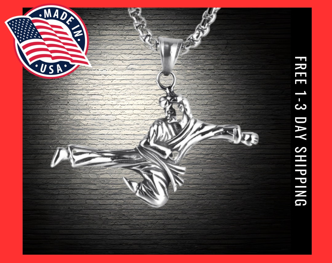 Taekwondo Karate Master Stainless Steel Pendant Necklace - Etsy