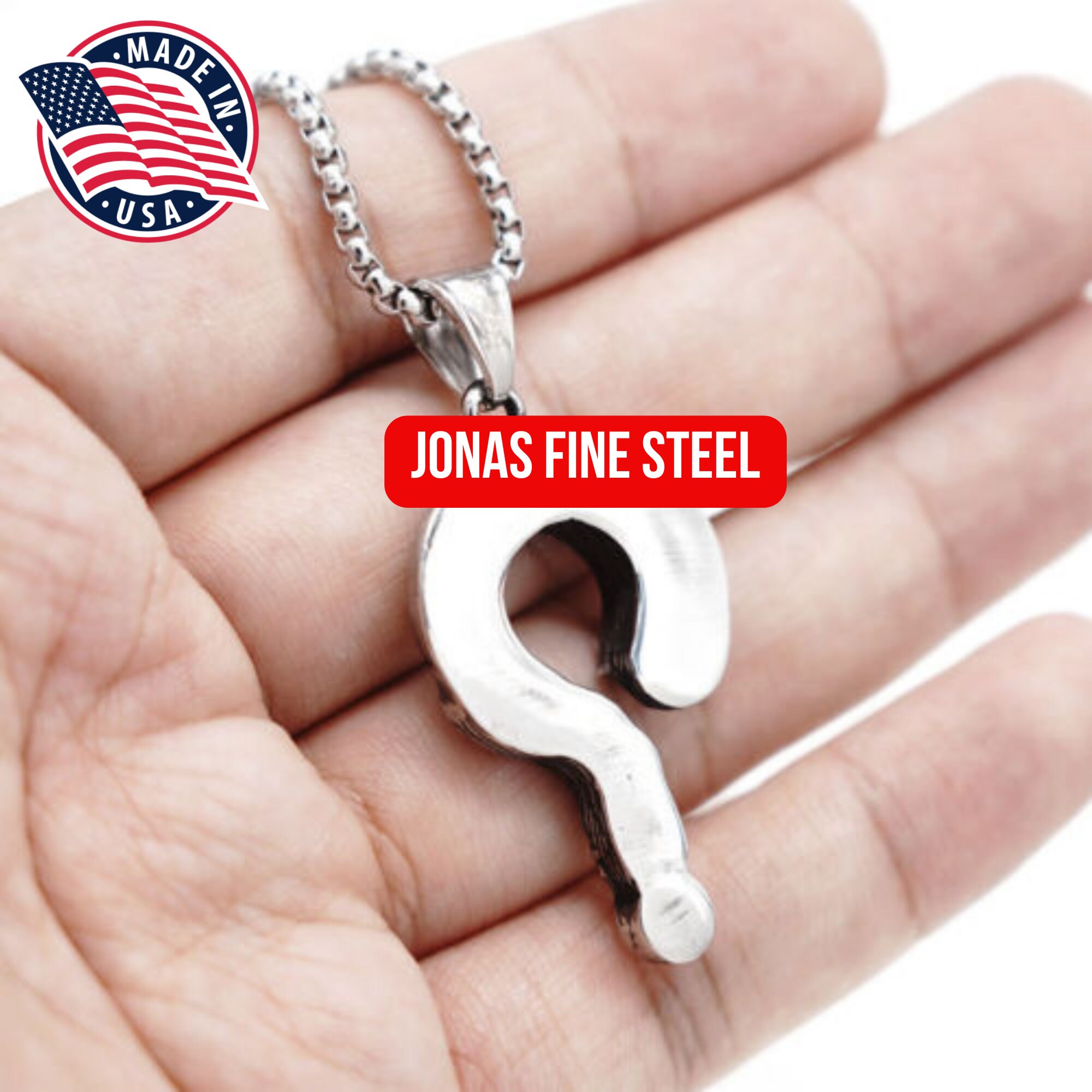 Question Mark Skull Stainless Steel Pendant Necklace Macabre and Grim ...