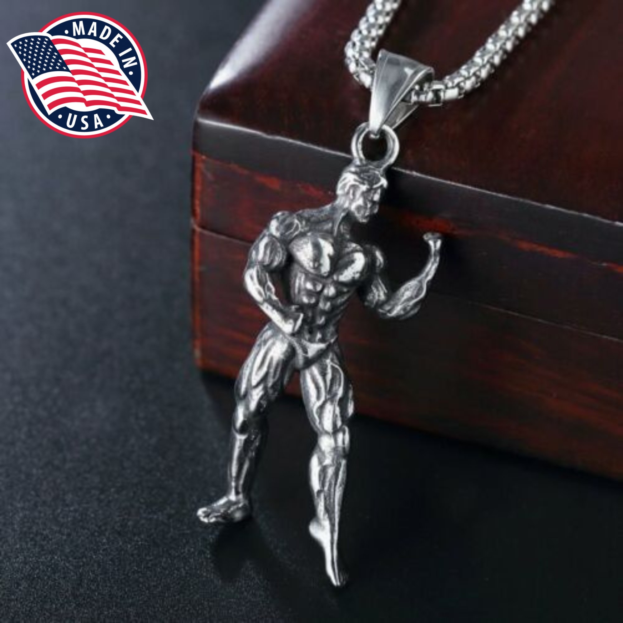 Bodybuilder Fitness Workout Stainless Steel Pendant Necklace | Fitness ...