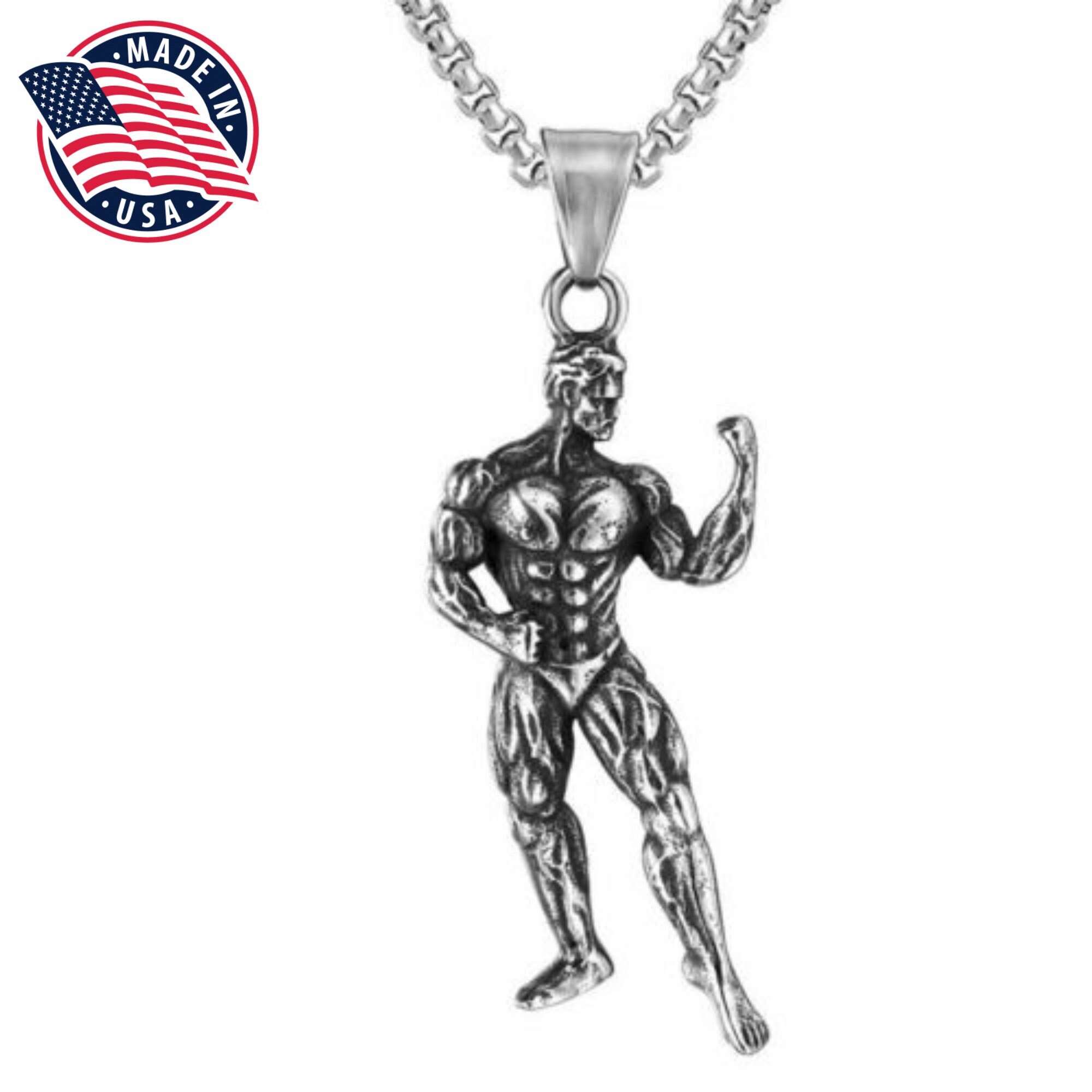Bodybuilder Fitness Workout Stainless Steel Pendant Necklace | Fitness ...