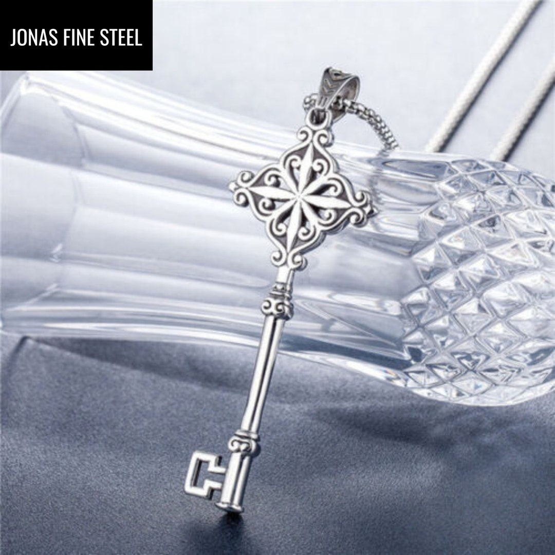 Royal Castle Key Stainless Steel Pendant Necklace | Fantasy Inspired ...