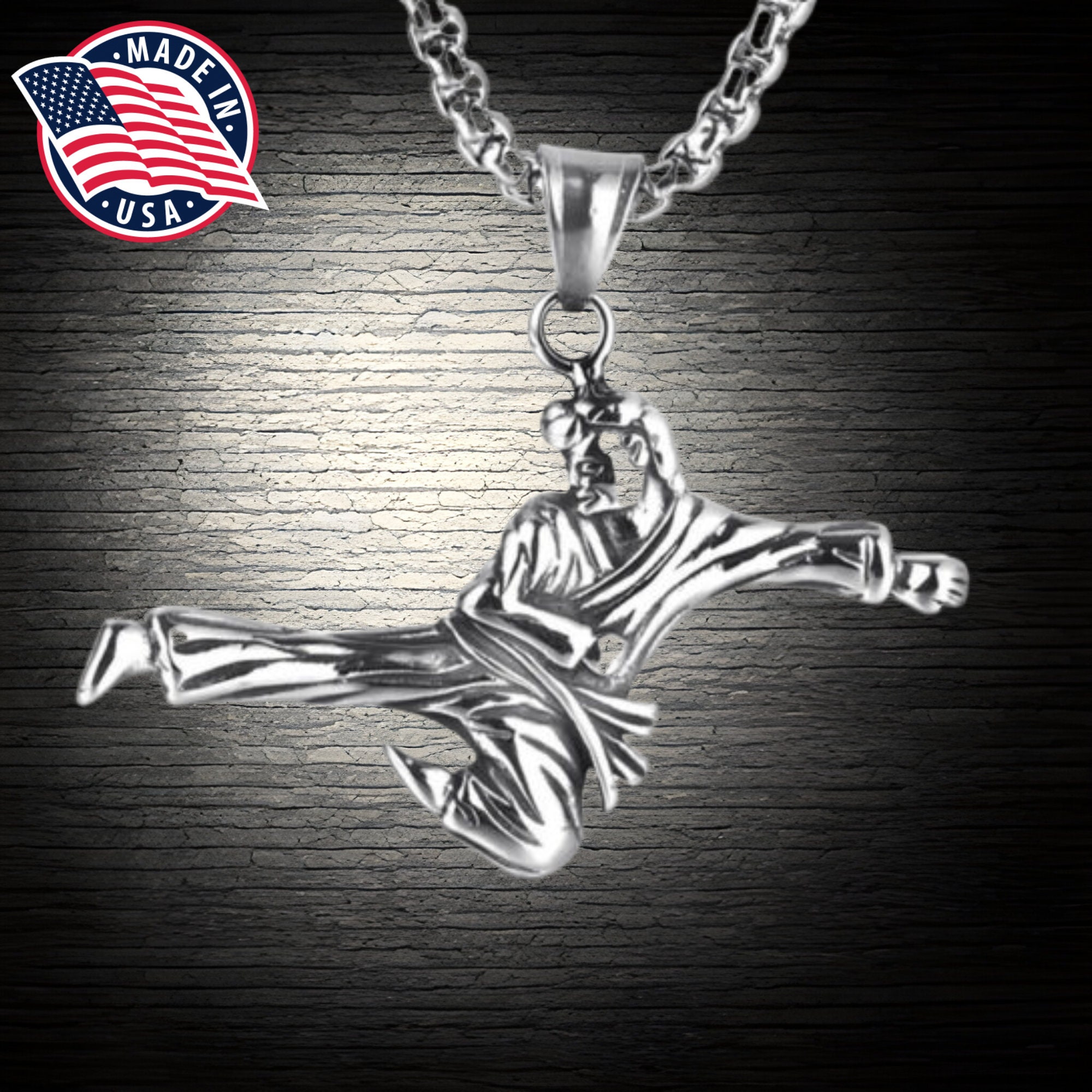 Taekwondo Karate Master Stainless Steel Pendant Necklace | Martial Arts ...