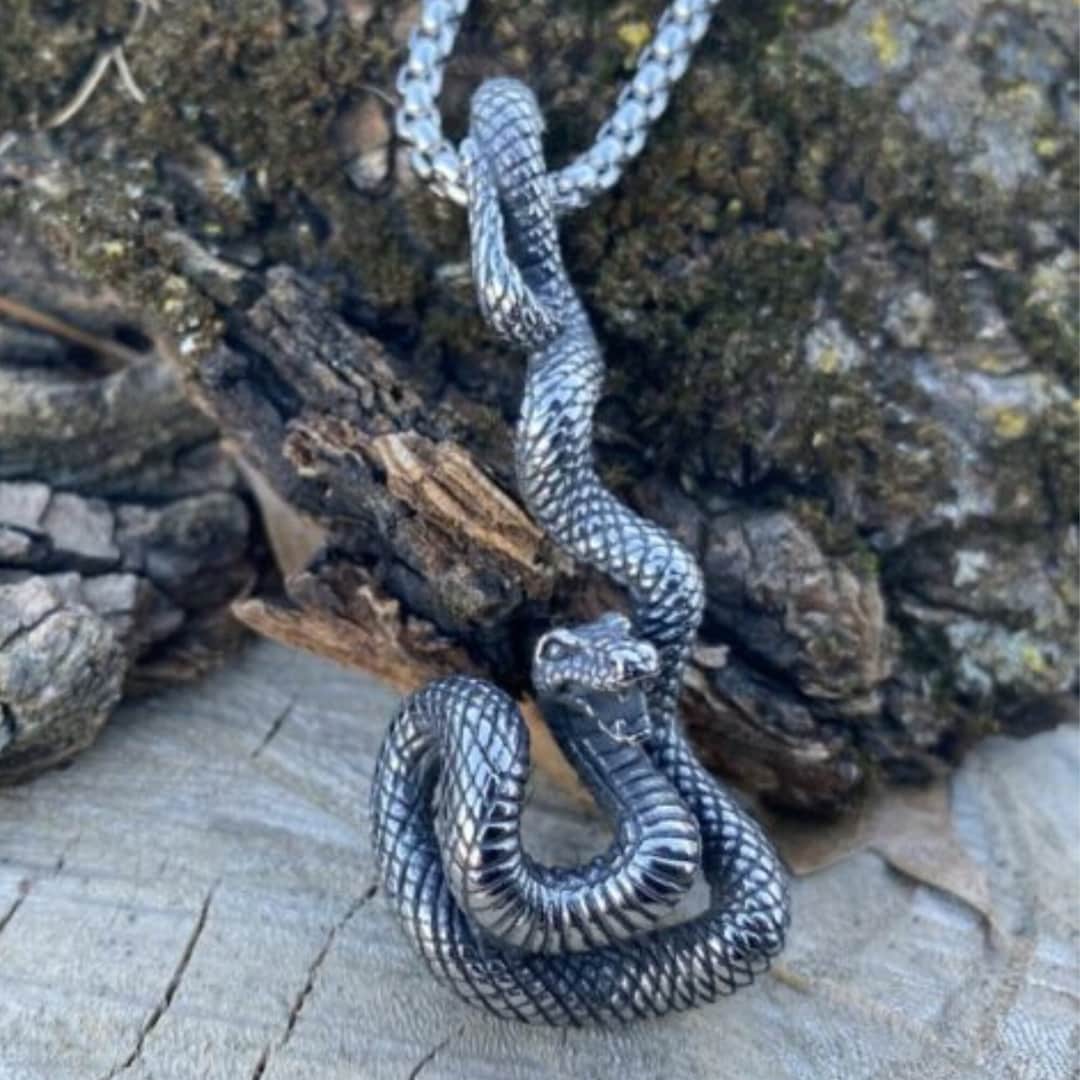 Zodiac Serpent Snake Stainless Steel Pendant Necklace | Astrology Based ...