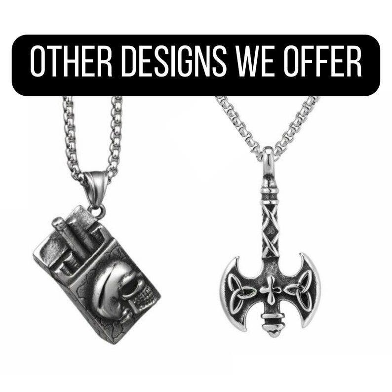 Question Mark Skull Stainless Steel Pendant Necklace Macabre and Grim ...