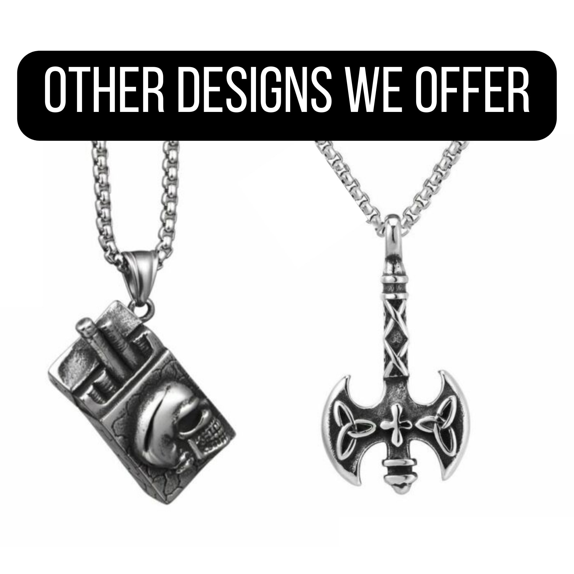 Question Mark Skull Stainless Steel Pendant Necklace Macabre and Grim ...