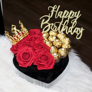 Personalized Heart Shaped Red Rose Flower Arrangement Valentine's Day ...