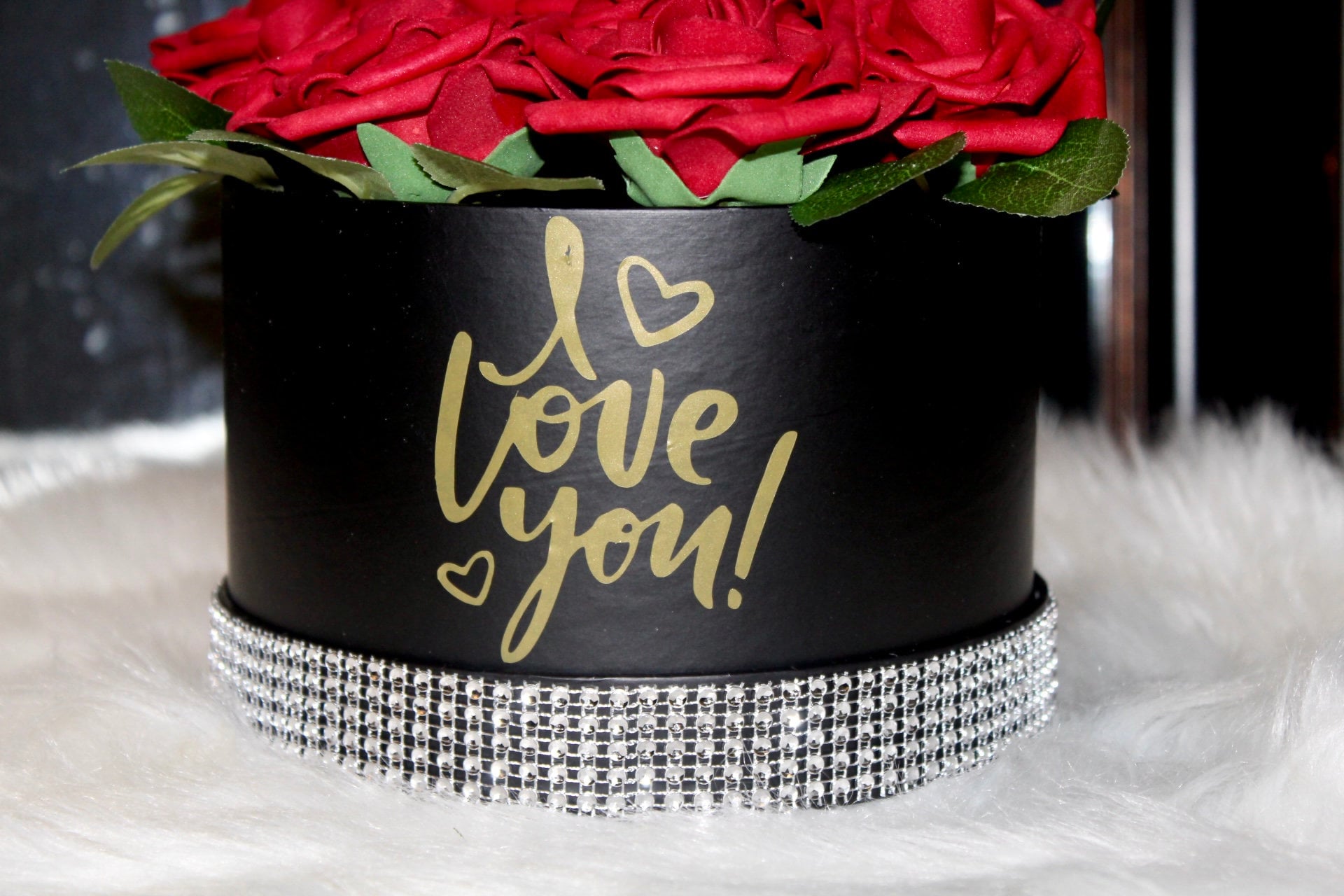 Personalized Red Rose Flower Arrangement Valentine's Day Flowers ...