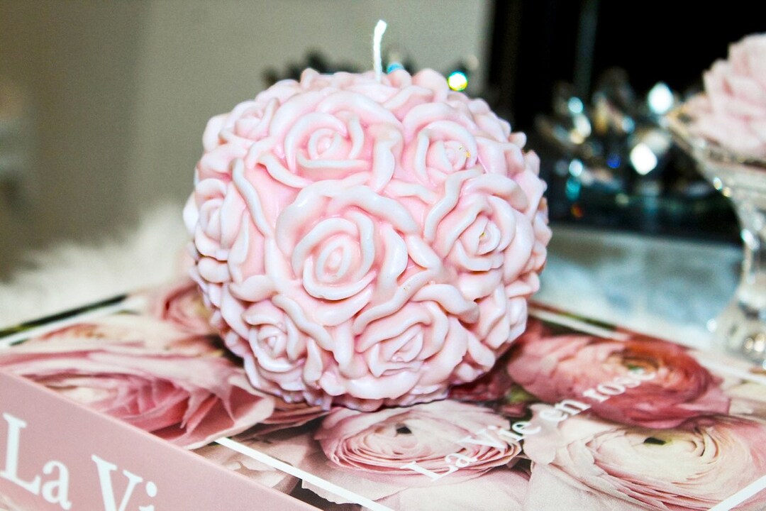 HANDMADE Rose Ball Candle, Rose Shaped Candle, Cute Shape Candles ...