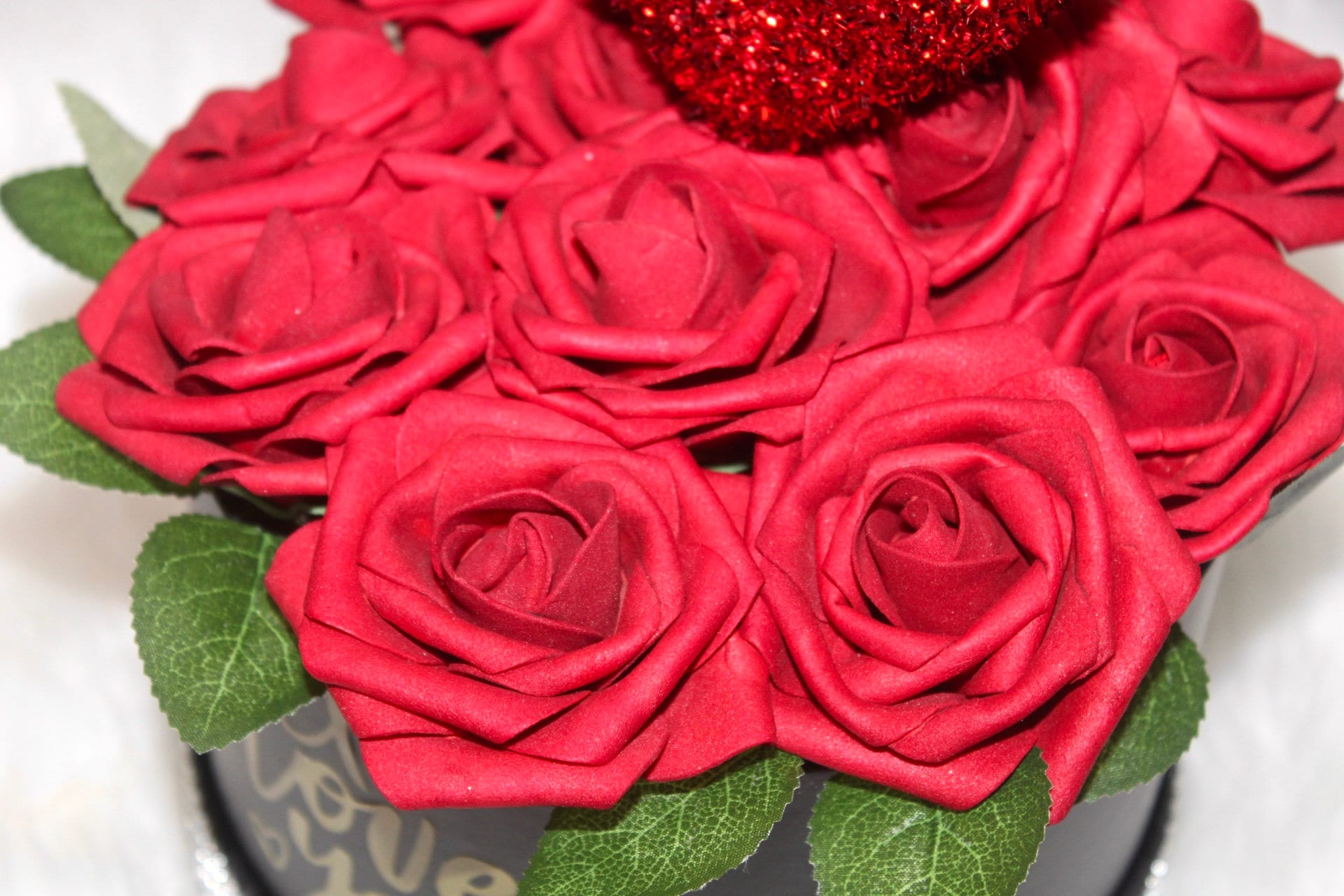 Personalized Red Rose Flower Arrangement Valentine's Day Flowers ...