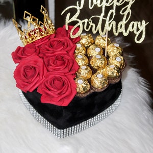 Personalized Heart Shaped Red Rose Flower Arrangement Valentine's Day ...