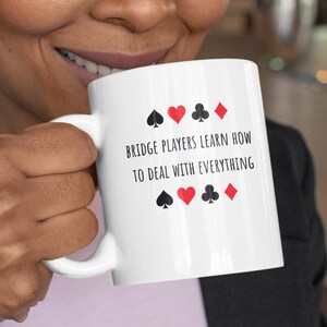 Bridge Game Mug With Card Suit Graphics - for Bridge Players Who Learn ...