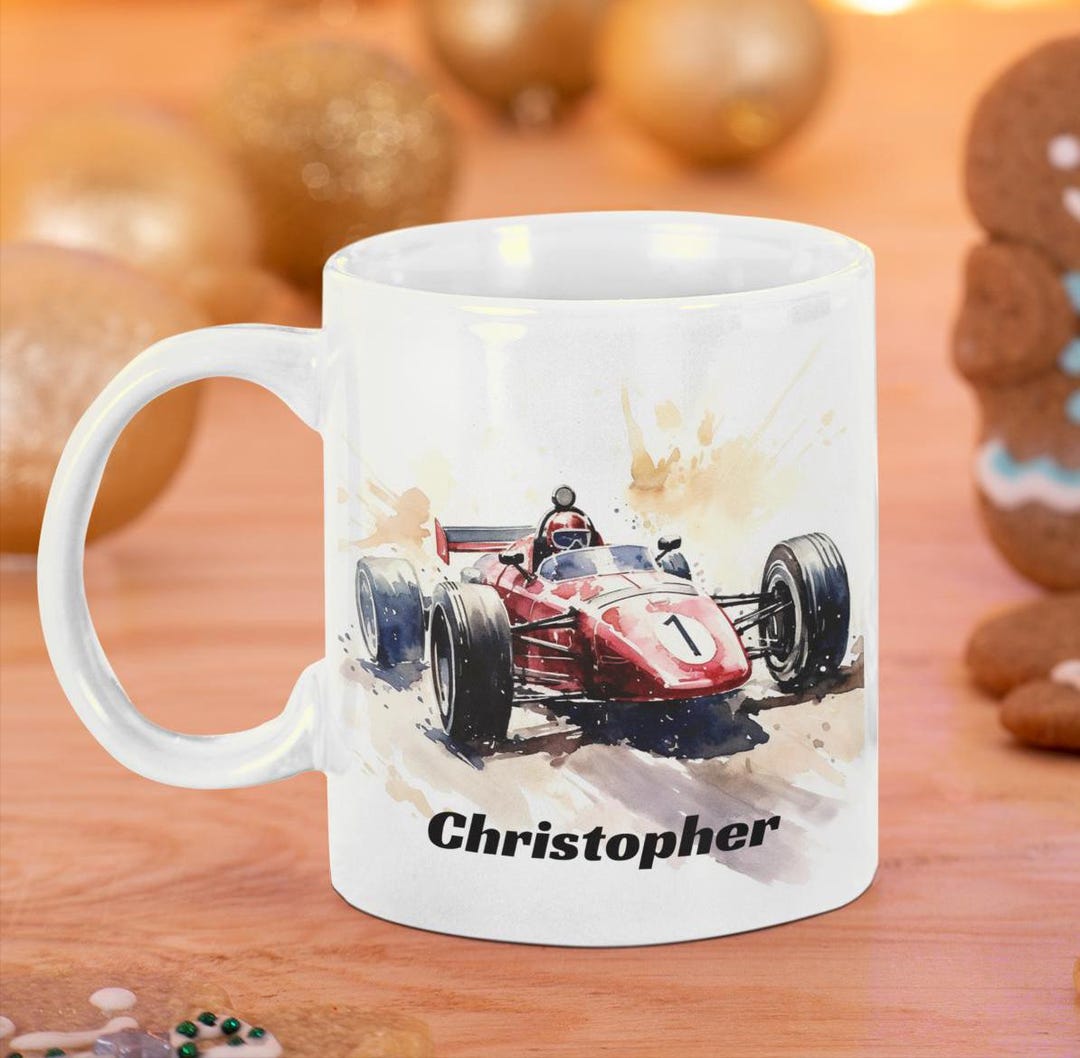 Personalized Vintage Racing Car Mug Custom Watercolor Vintage Grand ...