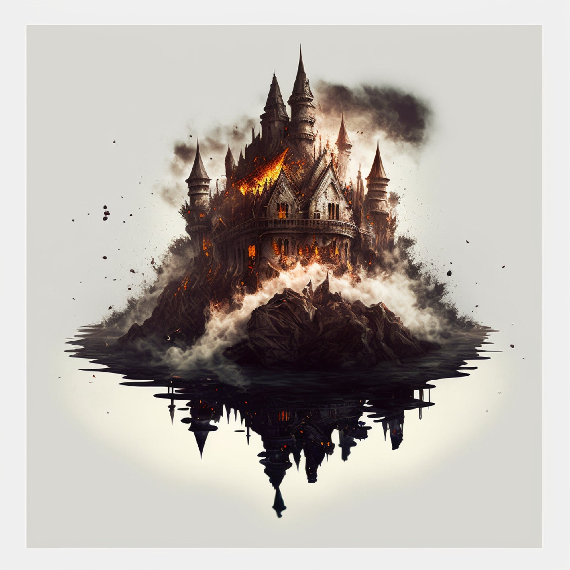 Fantasy Castle On Fire