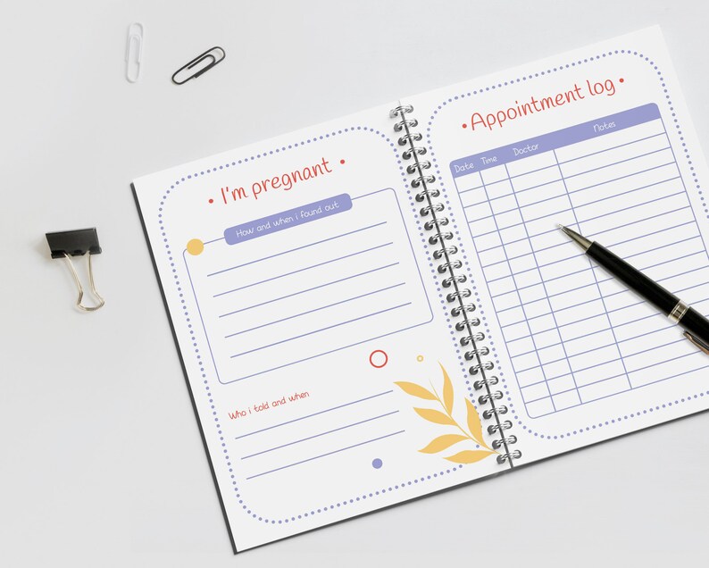 Pregnancy Journal, Printable, Pregnancy Planner, Baby Book, Printable ...