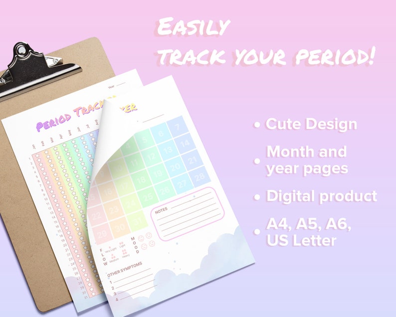 Period Tracker, Printable Tracker, Menstrual Cycle Planner, Cycle ...