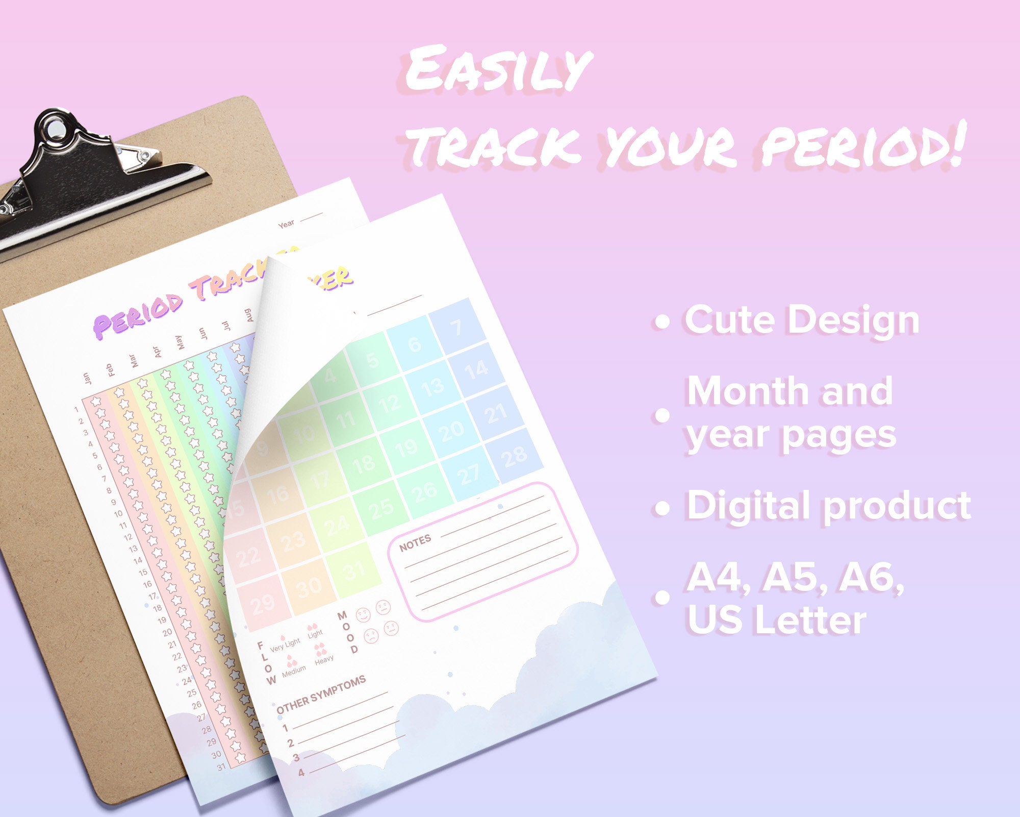 Period Tracker, Printable Tracker, Menstrual Cycle Planner, Cycle ...