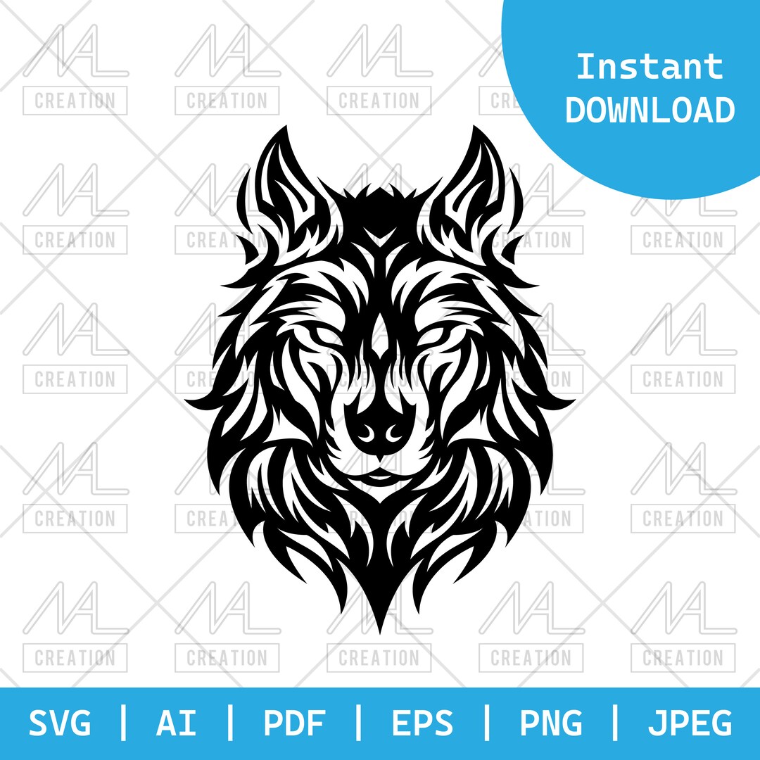 Tribal Wolf SVG for Cricut Silhouette Wolf Svg Wolfs Wolves - Etsy