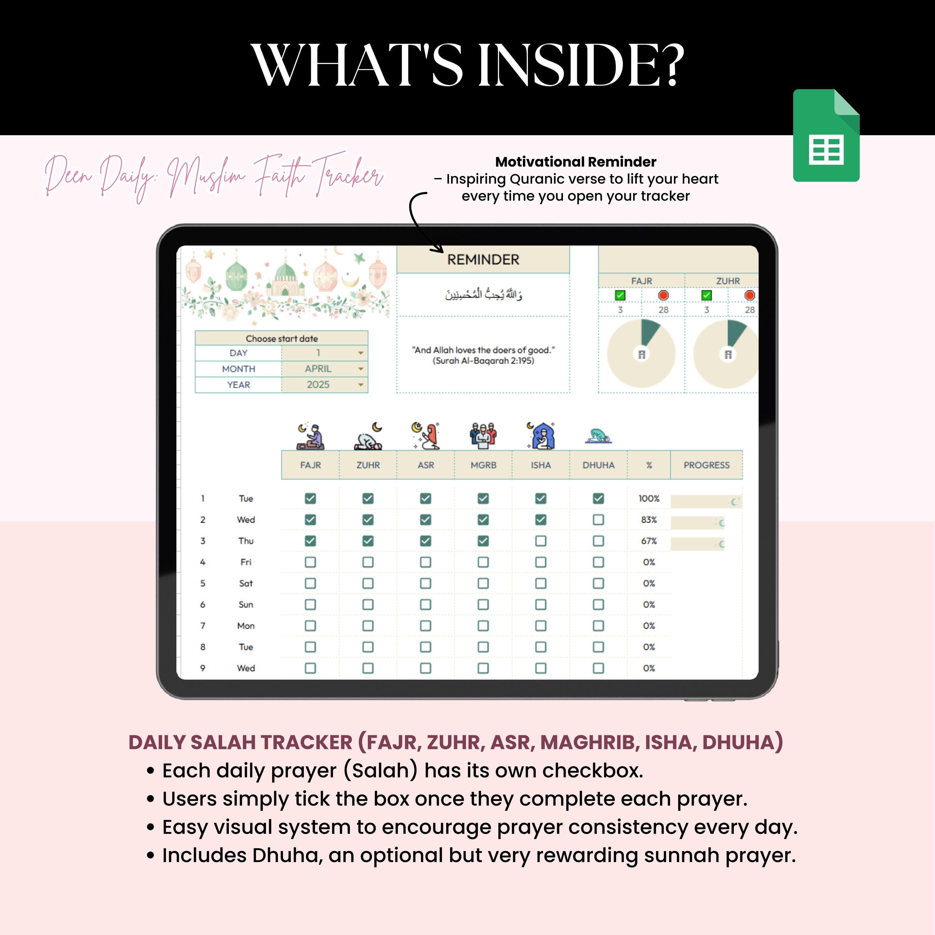 Muslim Faith Tracker, Digital Prayer Journal, Spiritual Planner, Quran ...