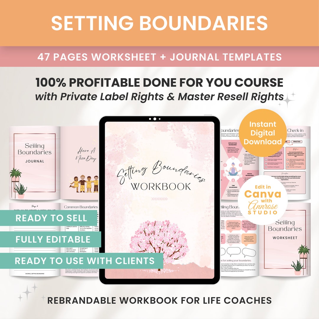 Boundaries Coaching Worksheet Done for You Workbook Brandable Mental ...