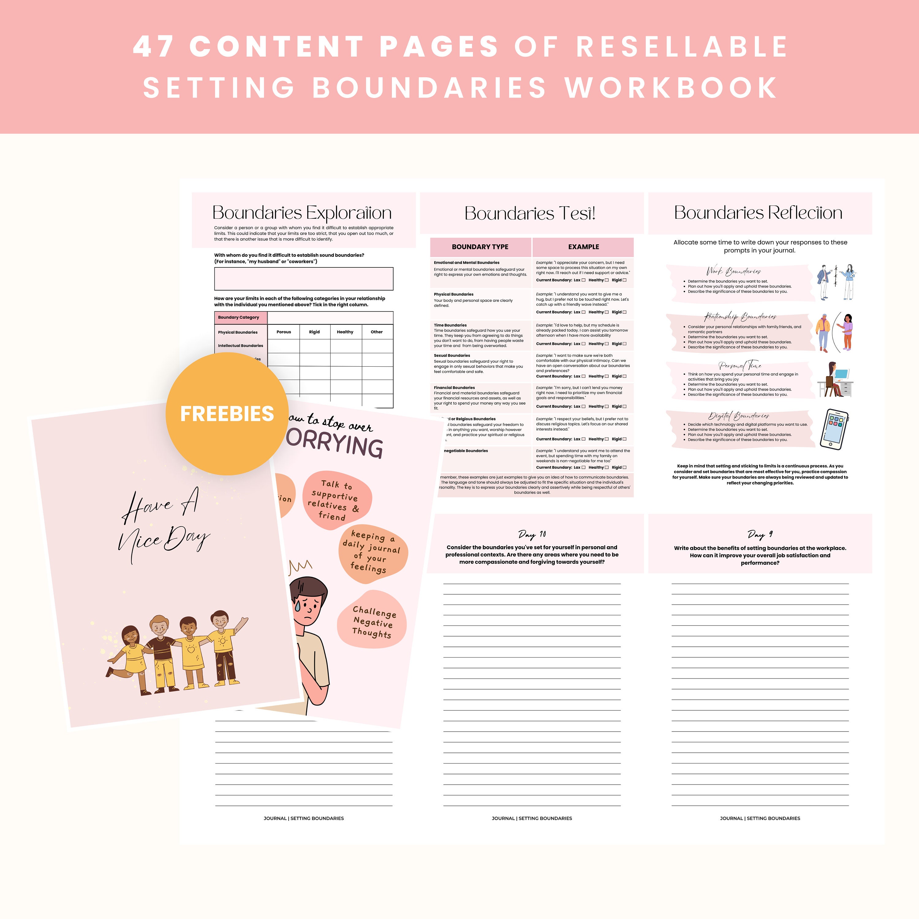 Boundaries Coaching Worksheet Done for You Workbook Brandable Mental ...