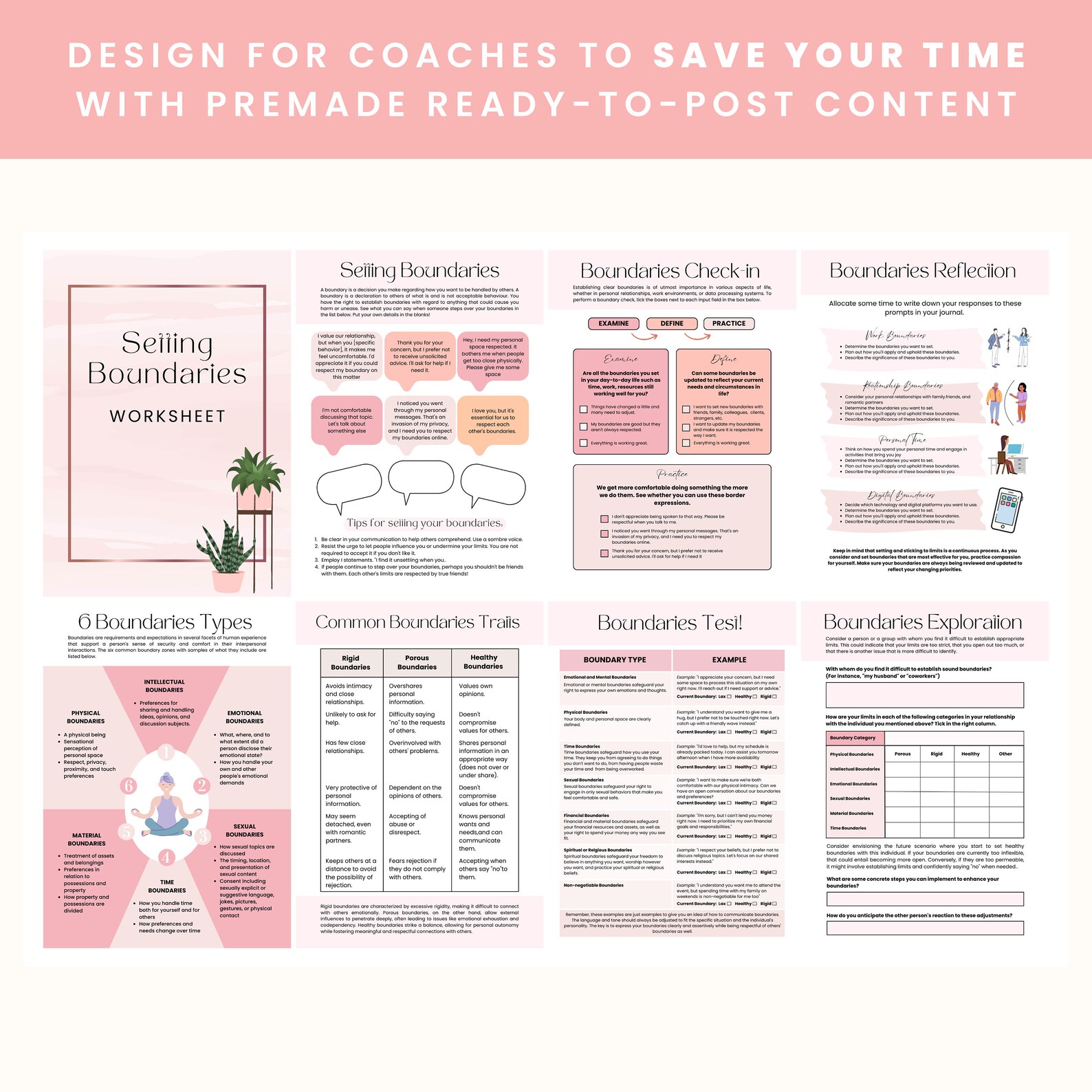Boundaries Coaching Worksheet Done for You Workbook Brandable Mental ...