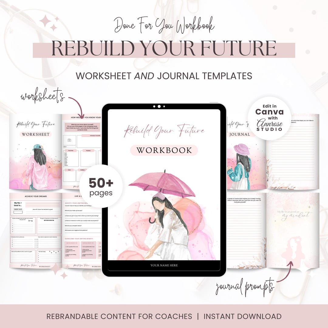 Rebuild Your Future Coaching Worksheet | Done for You Workbook ...