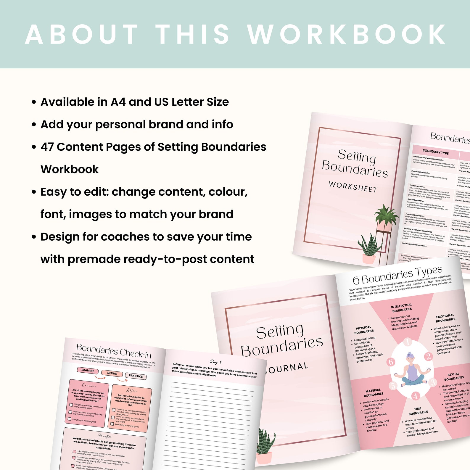 Boundaries Coaching Worksheet Done for You Workbook Brandable Mental ...