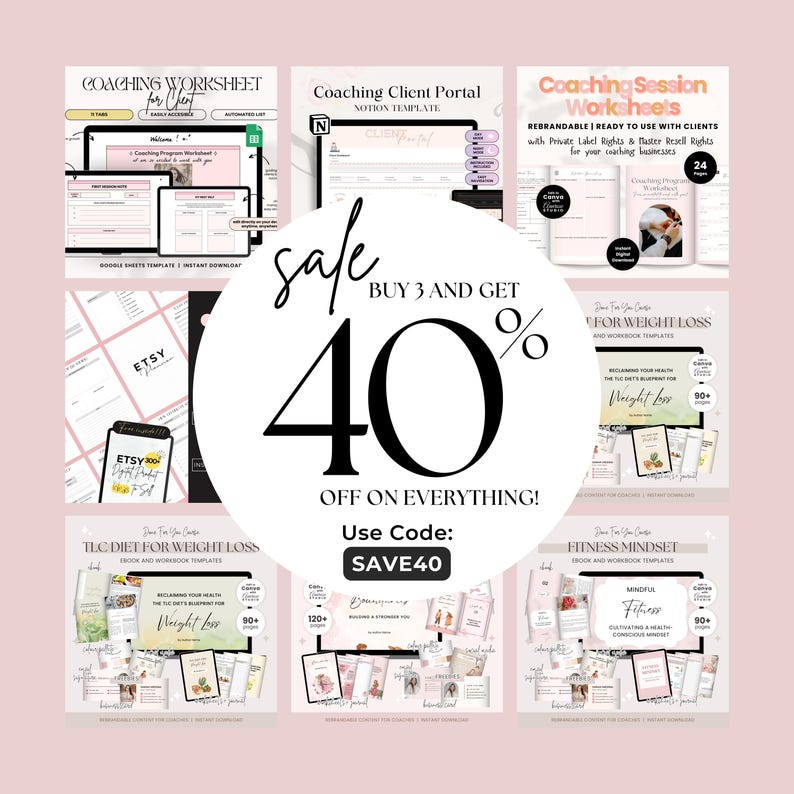 Coaching Session Worksheet Templates, Client Forms (canva Editable ...